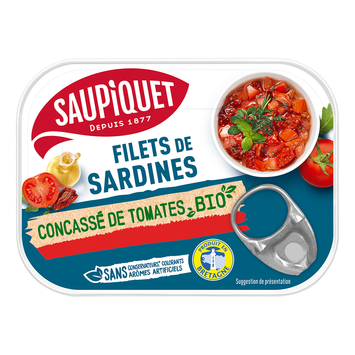 Filets de sardines concassé de tomates Bio - Saupiquet